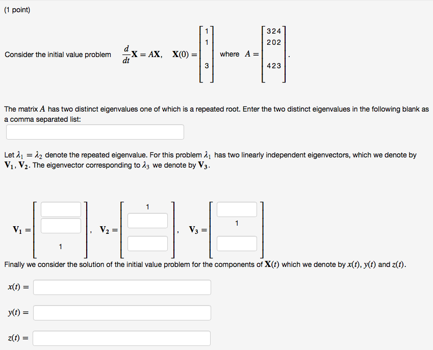 Solved 1 point 324 202 Consider the initial value problem | Chegg.com