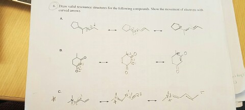 Solved Draw valid resonance structures for the following | Chegg.com