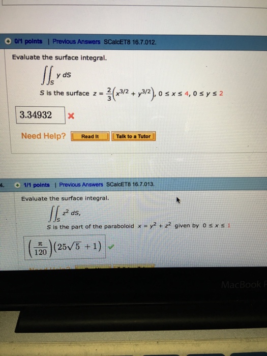 Solved Evaluate the surface integral. integral integral_S y | Chegg.com