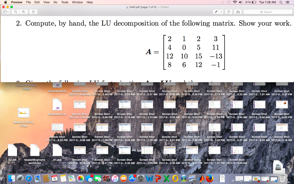 Solved Compute, by hand, the LU decomposition of the | Chegg.com