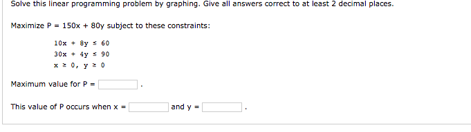Solved Solve this linear programming problem by graphing. | Chegg.com