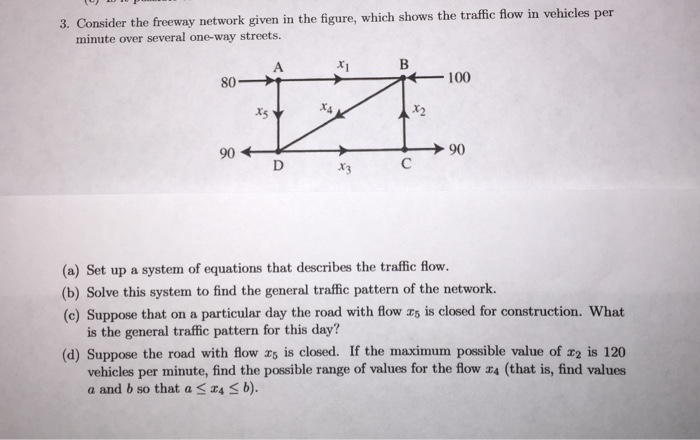 Solved 3 Consider The Freeway Network Given In The Figure