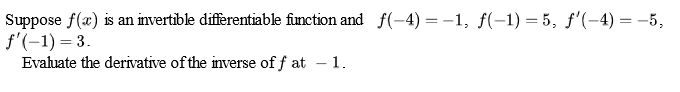 Solved Suppose f(x) is an invertible differentiable function | Chegg.com