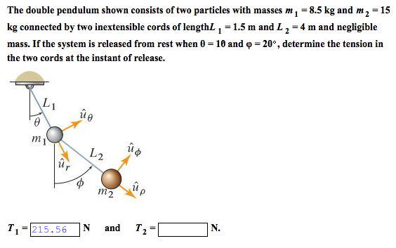 Solved The double pendulum shown consists of two particles | Chegg.com