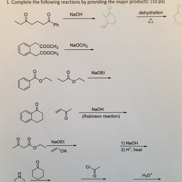 Solved Complete the following reactions by providing the | Chegg.com