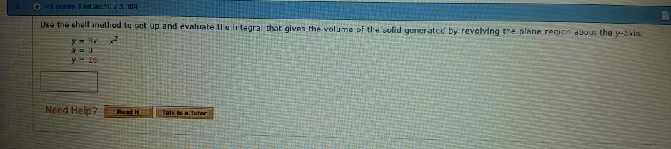 Solved Use the shell method to set up and evaluate the | Chegg.com