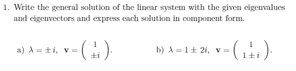 Solved Write the general solution of the linear system with | Chegg.com