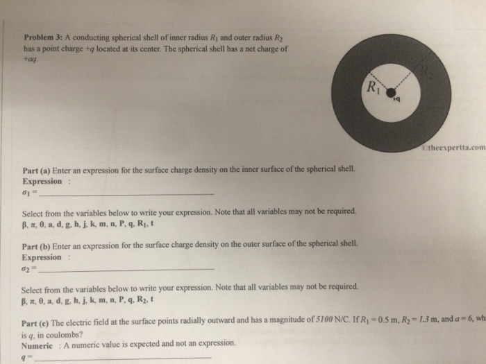Solved A conducting spherical shell of inner radius R\ and | Chegg.com