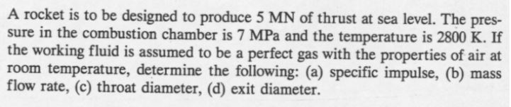 Solved A rocket is to be designed to produce 5 MN of thrust | Chegg.com
