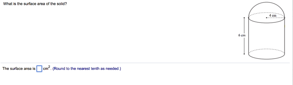 Solved What is the surface area of the solid? The surface | Chegg.com