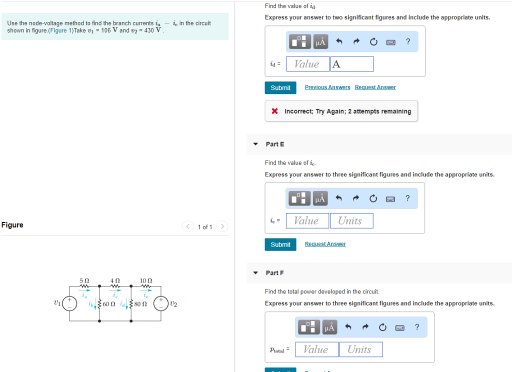 Solved Use the node-voltage method to find the branch | Chegg.com