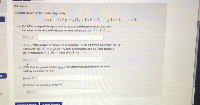 Solved Consider the IVP for the function y given by Find a | Chegg.com