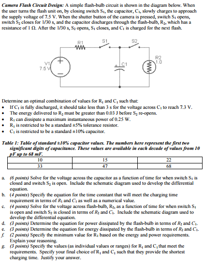 A simple flash-bulb circuit is shown in the diagram | Chegg.com