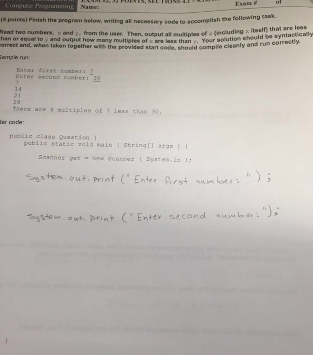 Solved Read two numbers x and y, from the user. Then output | Chegg.com