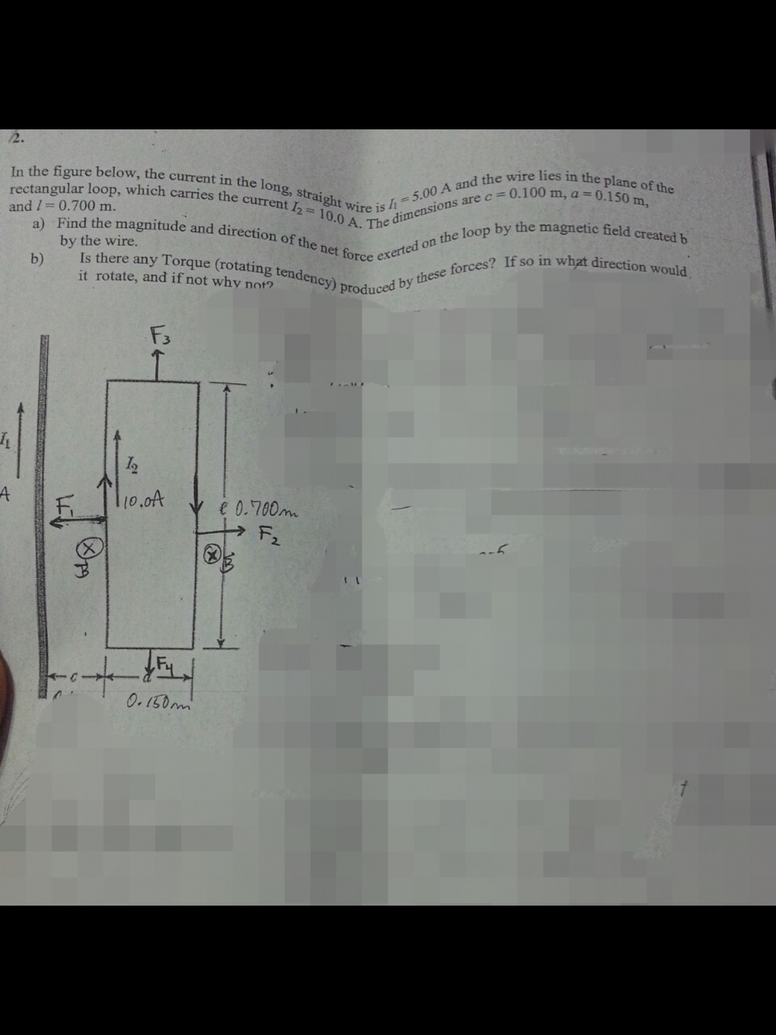 Solved In the figure below, the current in the long, | Chegg.com