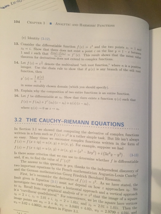Solved Consider the differentible function f (z) = z^2 and | Chegg.com