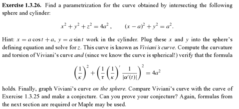 Solved Find a parametrization for the curve obtained by | Chegg.com