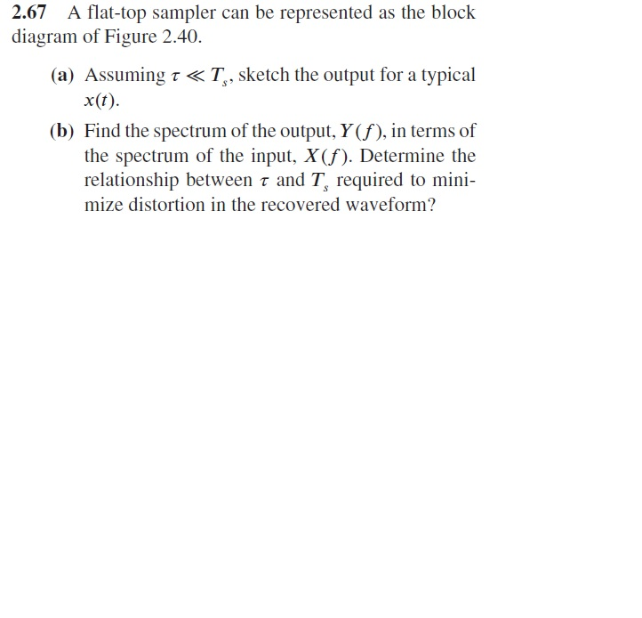 A flat-top sampler can be represented as the block | Chegg.com