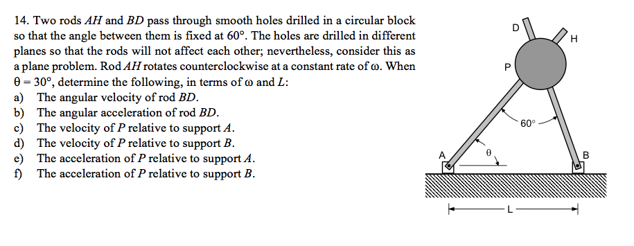 Two rods AH and BD pass through smooth holes drilled | Chegg.com