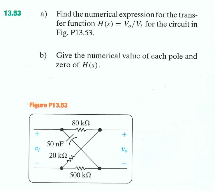 Solved Find the numerical expression for the transfer | Chegg.com