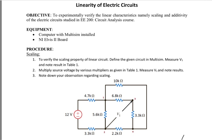 Solved Linearity of Electric Circuits OBJECTIVE: To | Chegg.com