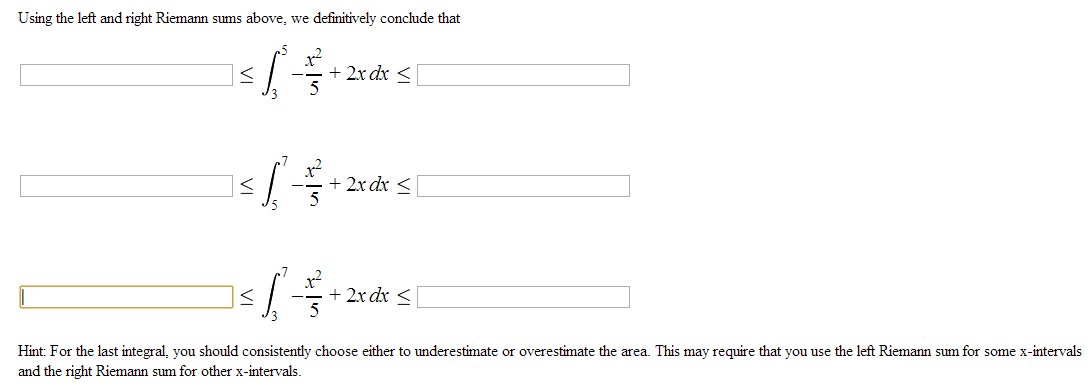 Solved The Left and Right endpoint Riemann Summs were | Chegg.com Solved The Left and Right endpoint Riemann Summs were | Chegg.com