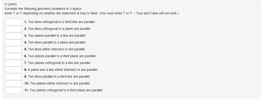 Solved Consider the following geometry problems in 3-space | Chegg.com
