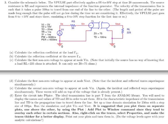 Solved Consider the schematic below. The VPULSE part | Chegg.com
