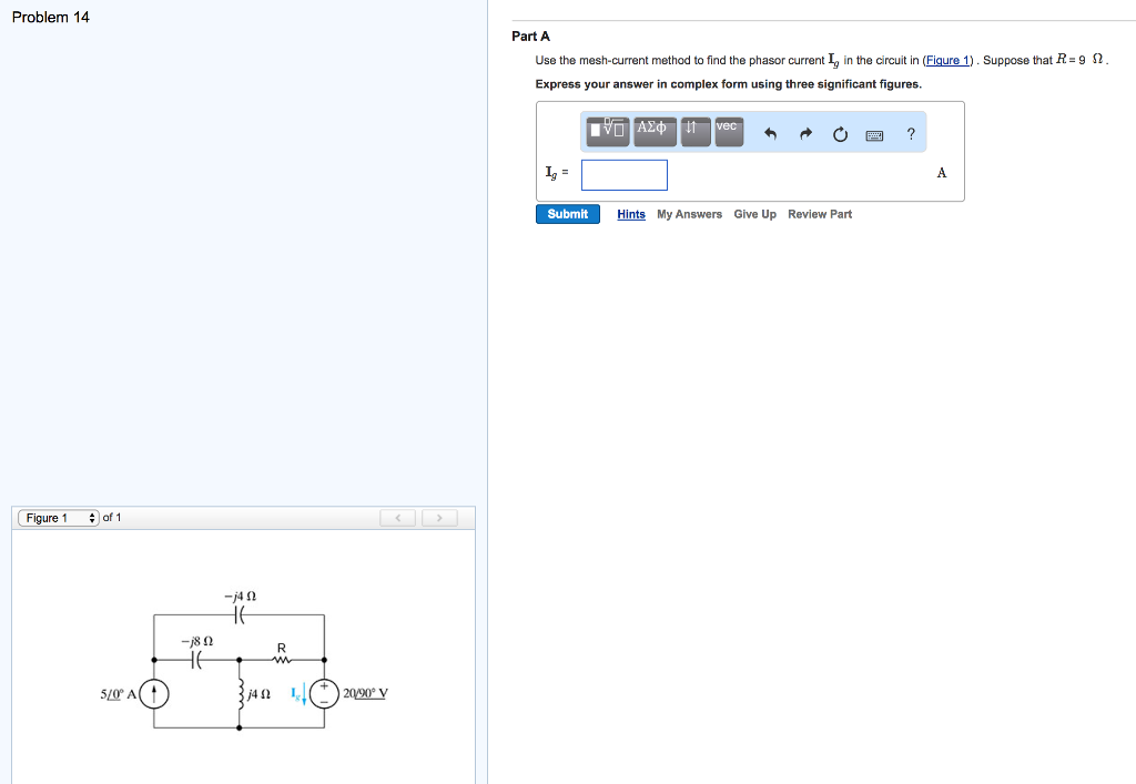 Solved Use the mesh-current method to find the phasor | Chegg.com