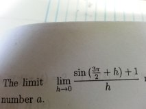 Solved The limit lim h right 0 sin (3 pi /2 + h) + 1 / h | Chegg.com
