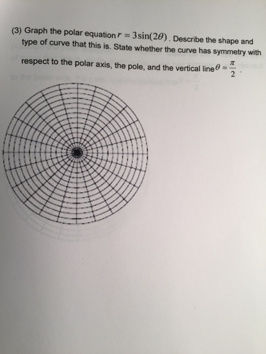 Solved Graph the polar equationn r = 3 sin (2 theta). | Chegg.com