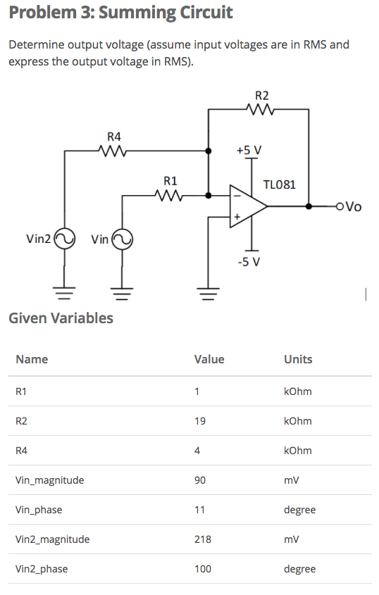 Solved Determine output voltage (assume input voltages are | Chegg.com