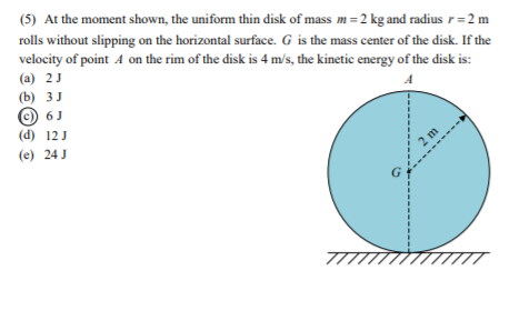 Solved (5) At the moment shown, the uniform thin disk of | Chegg.com