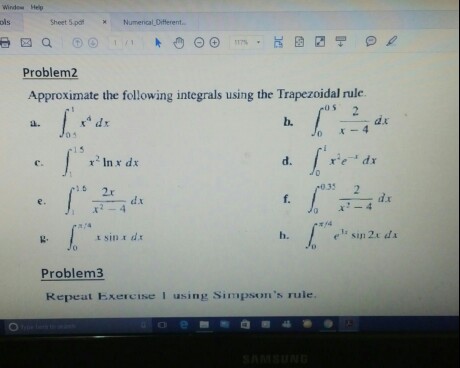 Solved Approximate the following integrals using the | Chegg.com