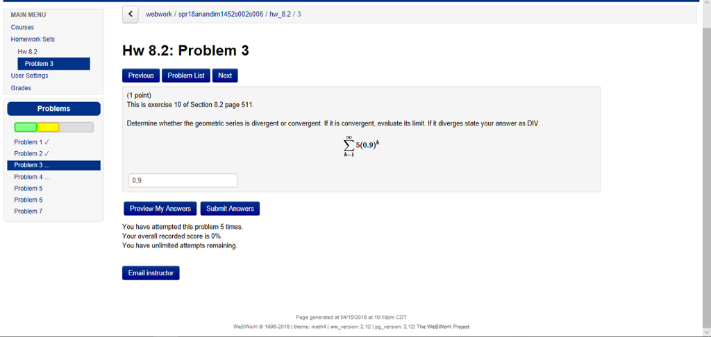 Solved webwork/spr18anandim 1452s002s006 / hw 8.2/3 MAIN | Chegg.com