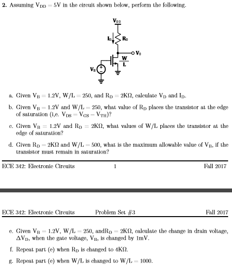Solved NMOS: UnCox = 100 uA/V^2; Vth = 1V PMOS: UpCox = | Chegg.com