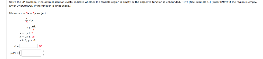 Solved Solve the LP problem. If no optimal solution exists, | Chegg.com