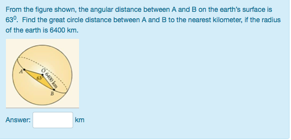 Solved From the figure shown, the angular distance between A | Chegg.com