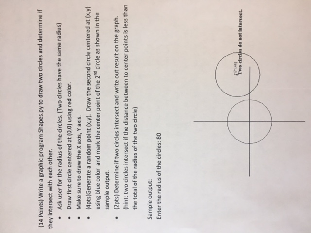 Write a graphic program Shapes.py to draw two circles | Chegg.com