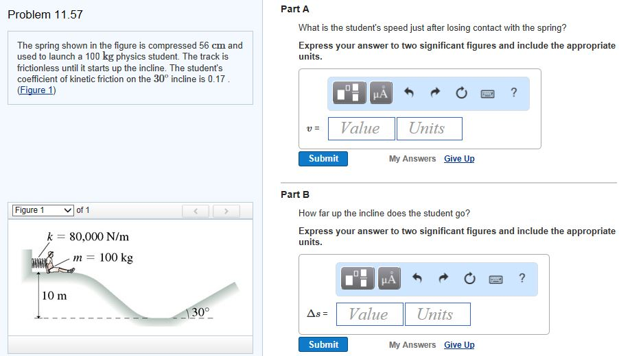 Solved Problem 11.57 The spring shown in the figure is | Chegg.com