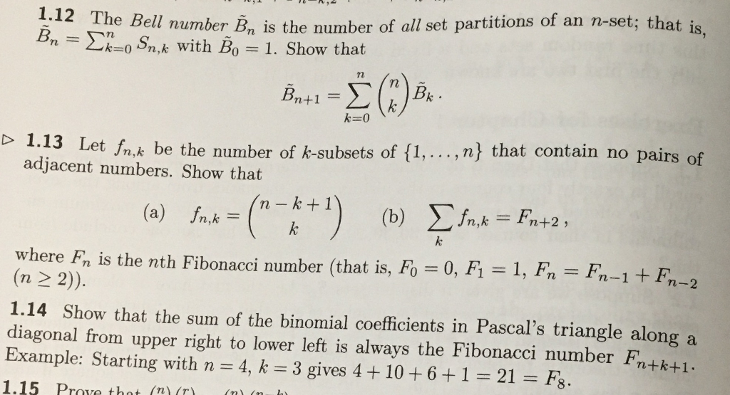 Solved The Bell number Bn is the number o er n is the number | Chegg.com