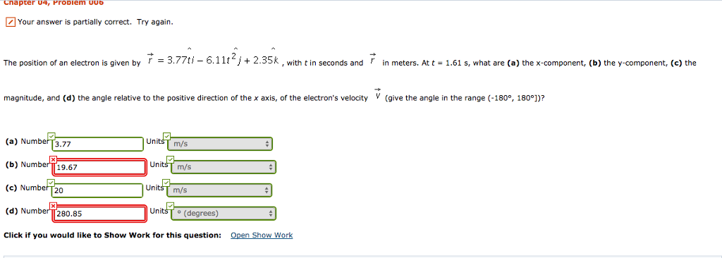 Solved The position of an electron is given by r rightarrow | Chegg.com