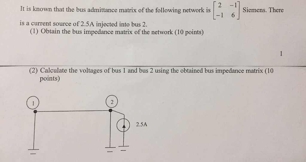Solved There It is known that the bus admittance matrix of | Chegg.com