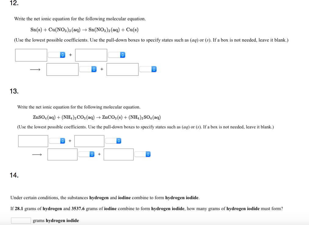 Solved 1. Consider the reaction when aqueous solutions of | Chegg.com