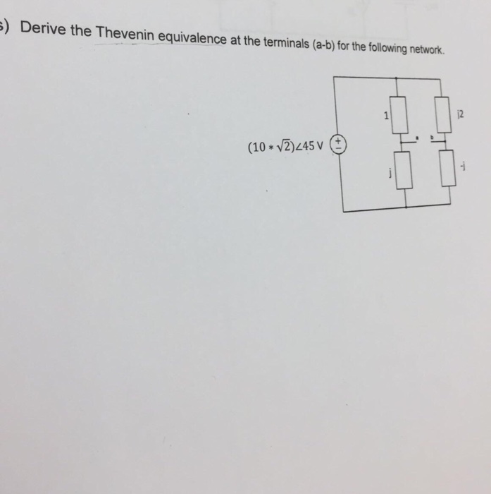 Solved Derive the Thevenin equivalence at the terminals | Chegg.com