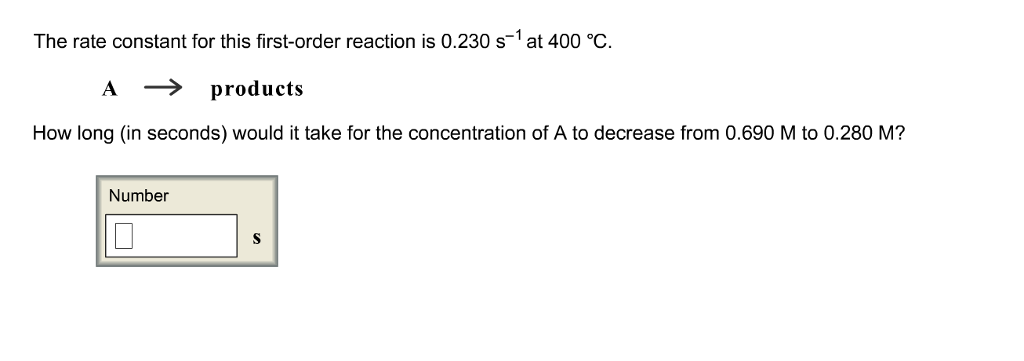 Solved The rate constant for this first-order reaction is | Chegg.com
