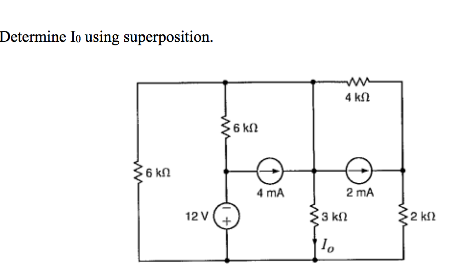 Solved Determine I0 using superposition | Chegg.com