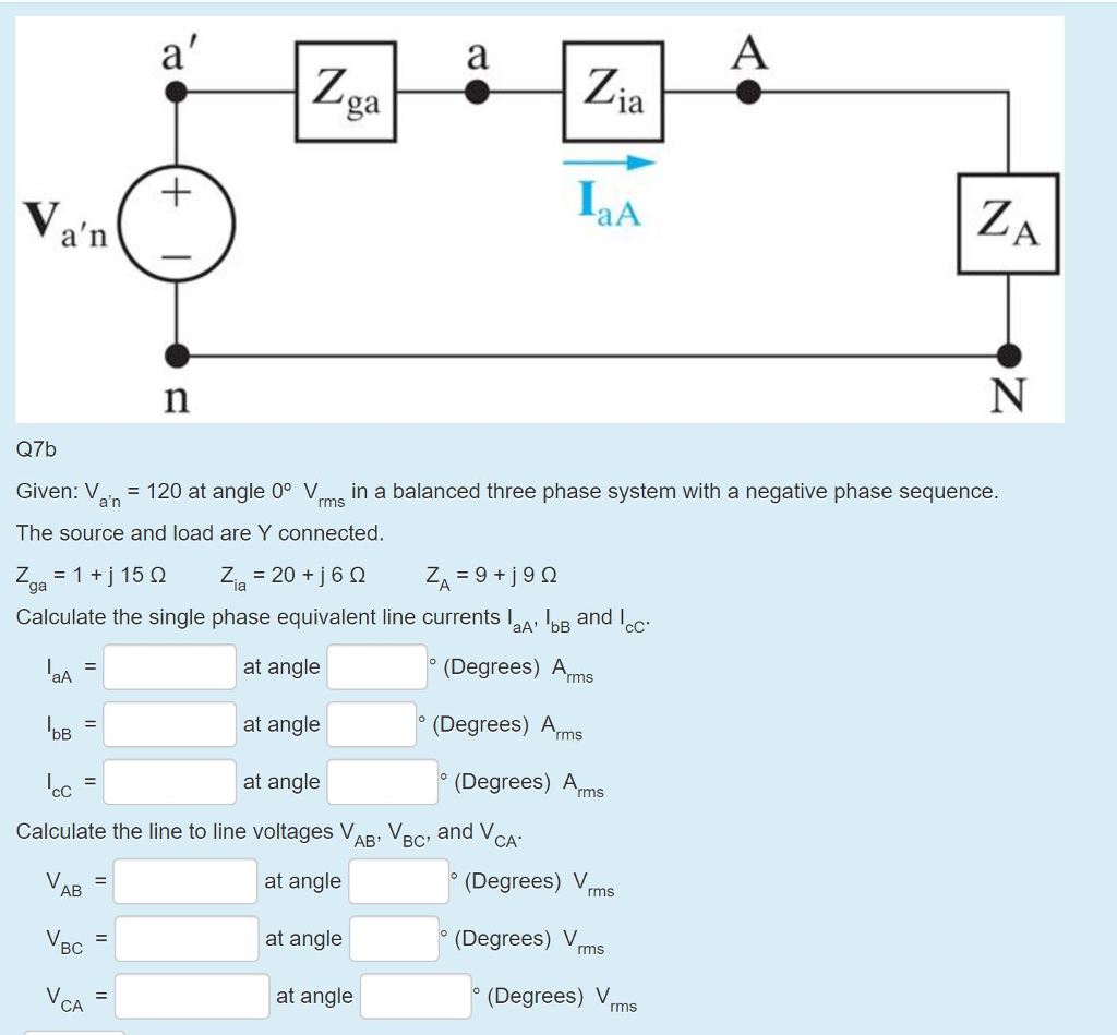 Solved Q6b What is the phase sequence of each of the | Chegg.com