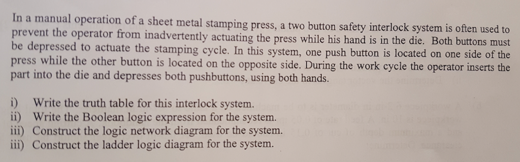 Solved In a manual operation of a sheet metal stamping | Chegg.com