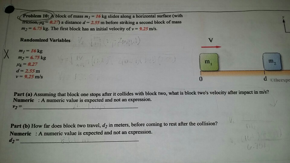 Solved block of mass mi 16 kg slides along a horizontal | Chegg.com